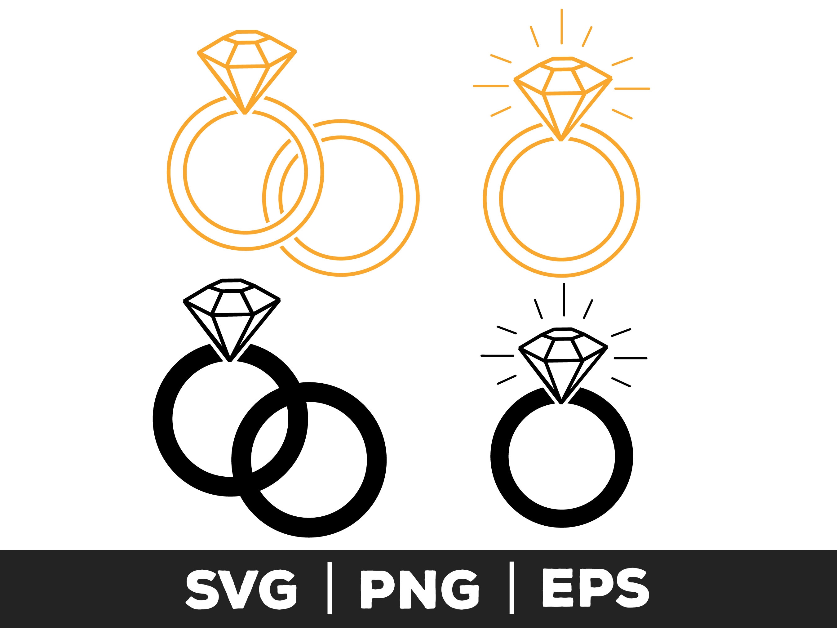 Diamond Ring Svg Wedding Ring Svg Ring Svg Wedding Clipart - Etsy