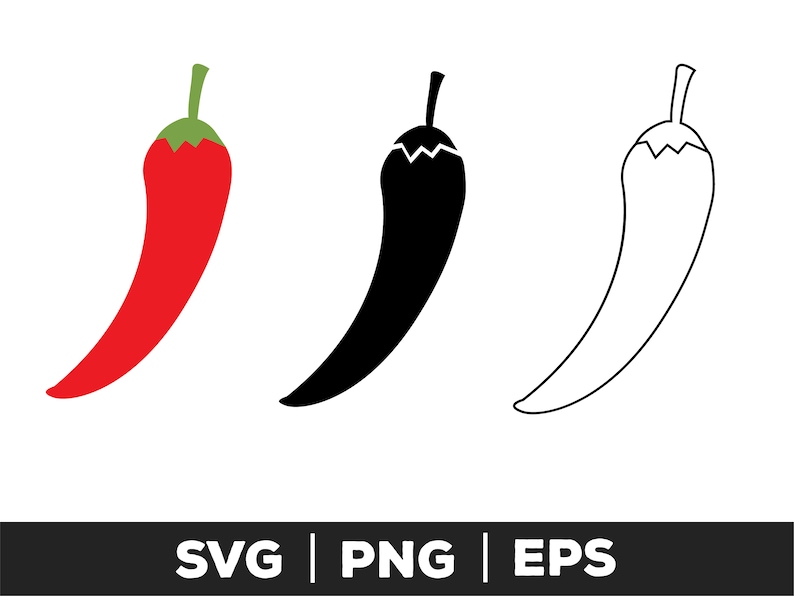 Chili Pepper SVG, Red Pepper SVG Cut Files, Chili Pepper Svg, Png, Eps ...
