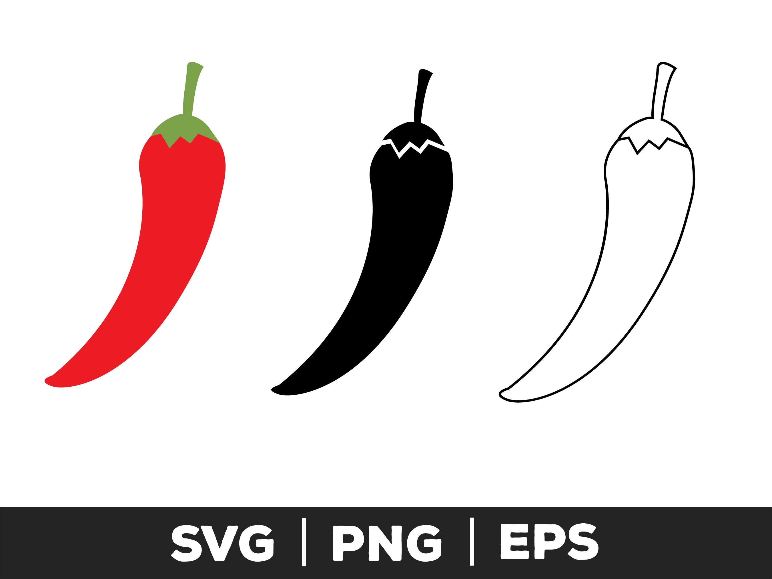 Chili Pepper SVG, Red Pepper SVG Cut Files, Chili Pepper Svg, Png, Eps ...