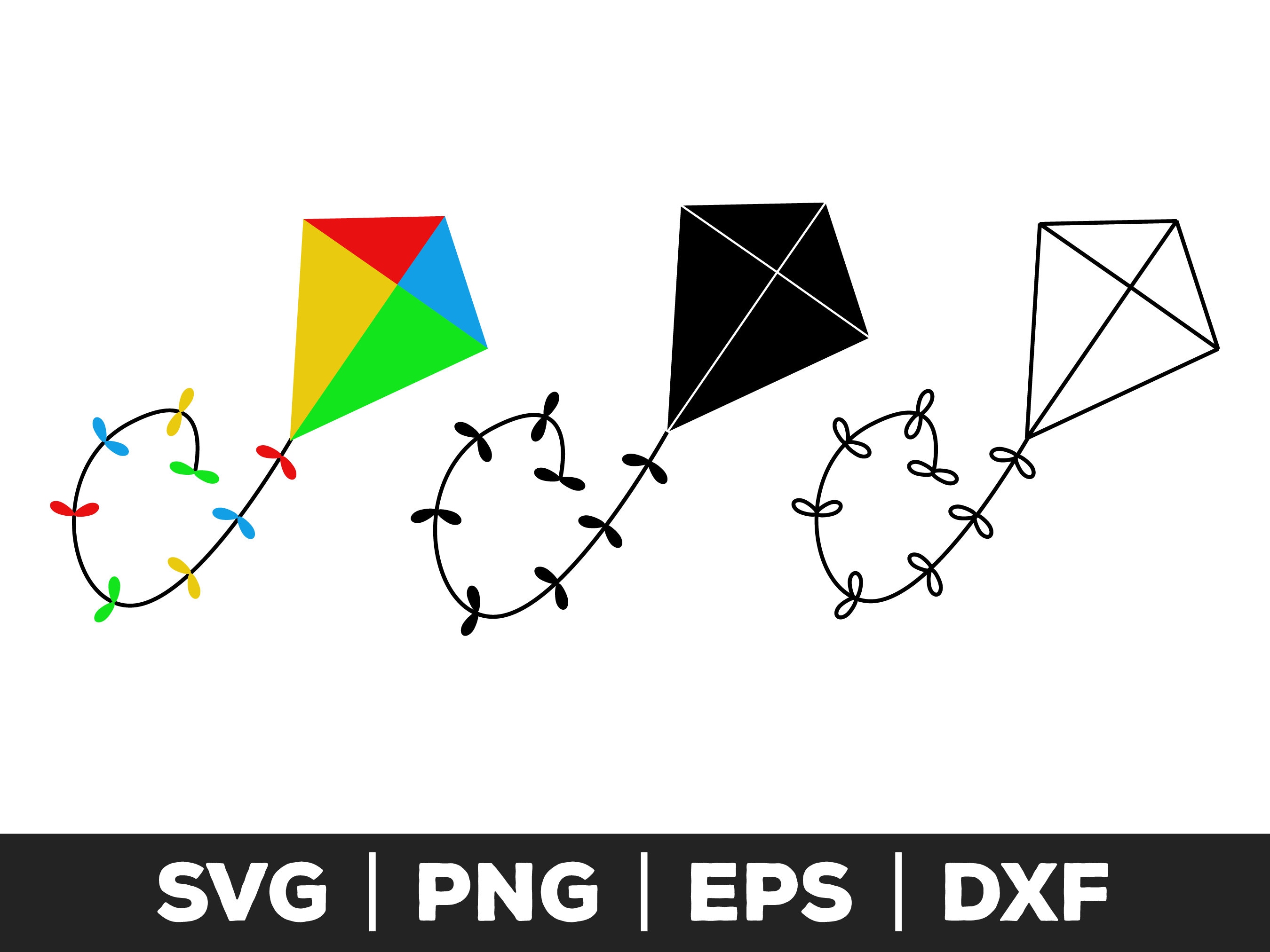 Kite Svg, Png, Dxf, Eps, Kite Clipart, Kite Cut File, Kite Vector ...