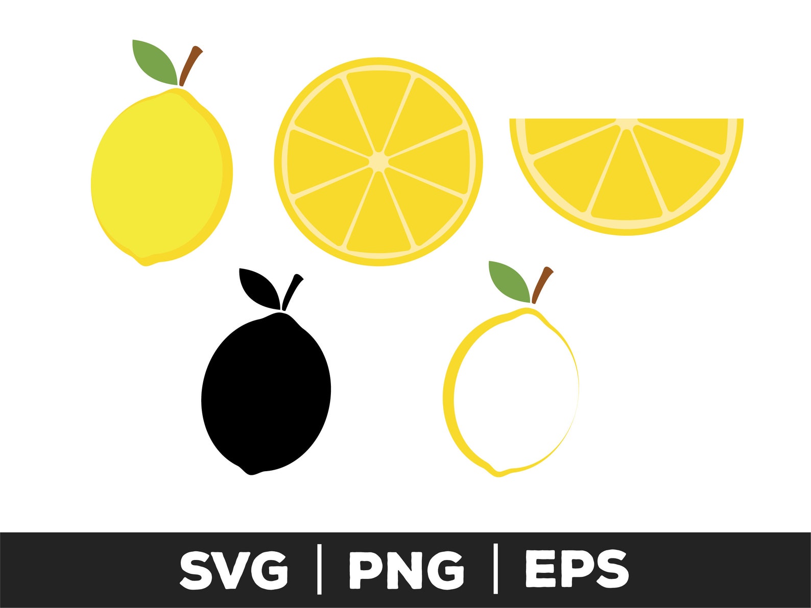 Lemon Svg, Lemon Png, Lemon Eps, COMMERCIAL USE, Lemon Clipart, Lemon ...