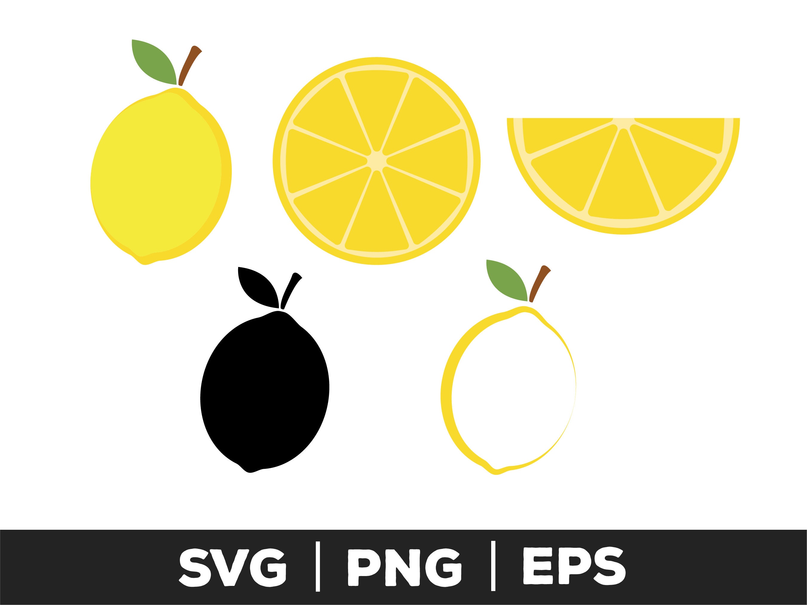 Lemon Svg, Lemon Png, Lemon Eps, COMMERCIAL USE, Lemon Clipart, Lemon ...