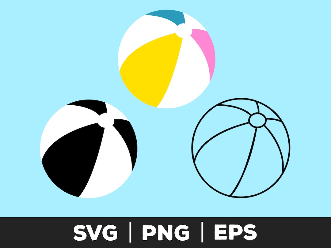 Beach Ball Svg, Png, Eps, Beach Ball Clipart, Summer Beach Svg, Beach ...