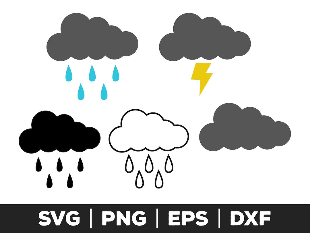 Cloud Svg, Png, Eps, Cloud Cut Files, Cloud Clipart, Clould Silhouette ...