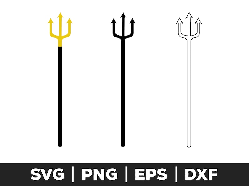 Trident Neptune Svg, Dxf, Eps, Png, Trident Clipart, Trident Cut File ...