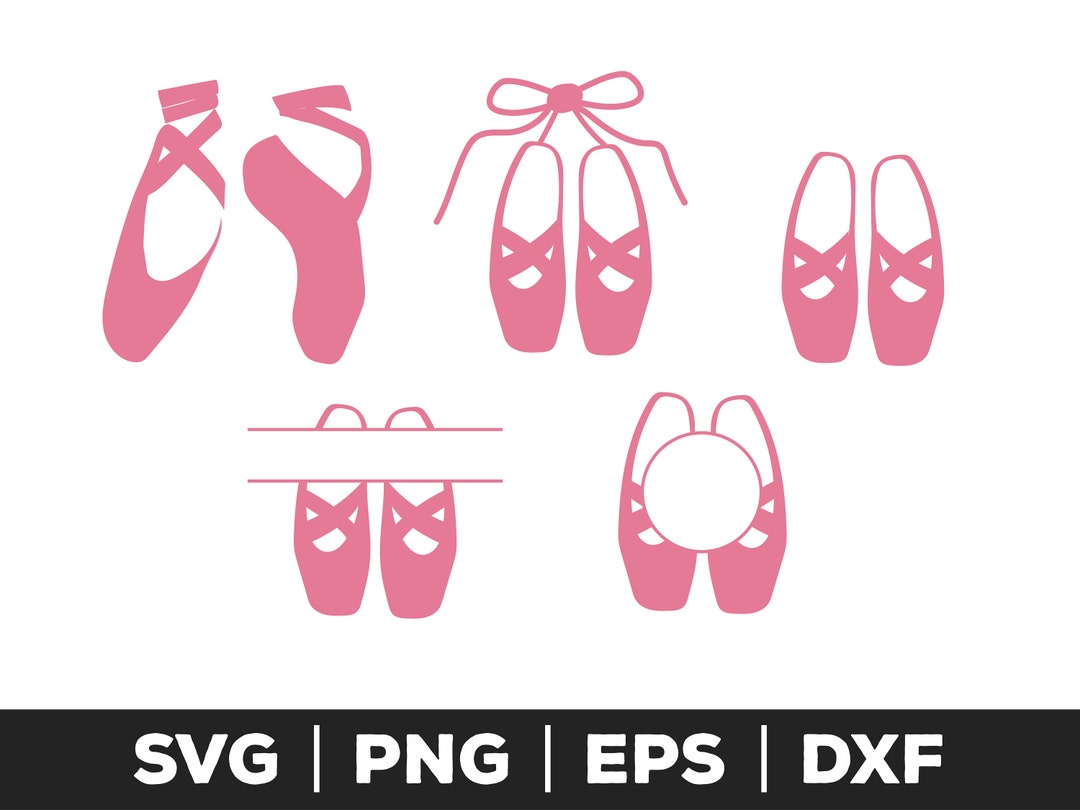 Ballet Slippers Svg File for Cricut and Silhouette, Dance Shoes Svg ...