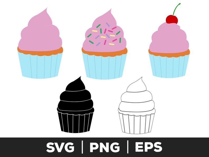 Cupcake Svg Cake Cut File Cupcake Bundle Svg Dessert Svg - Etsy