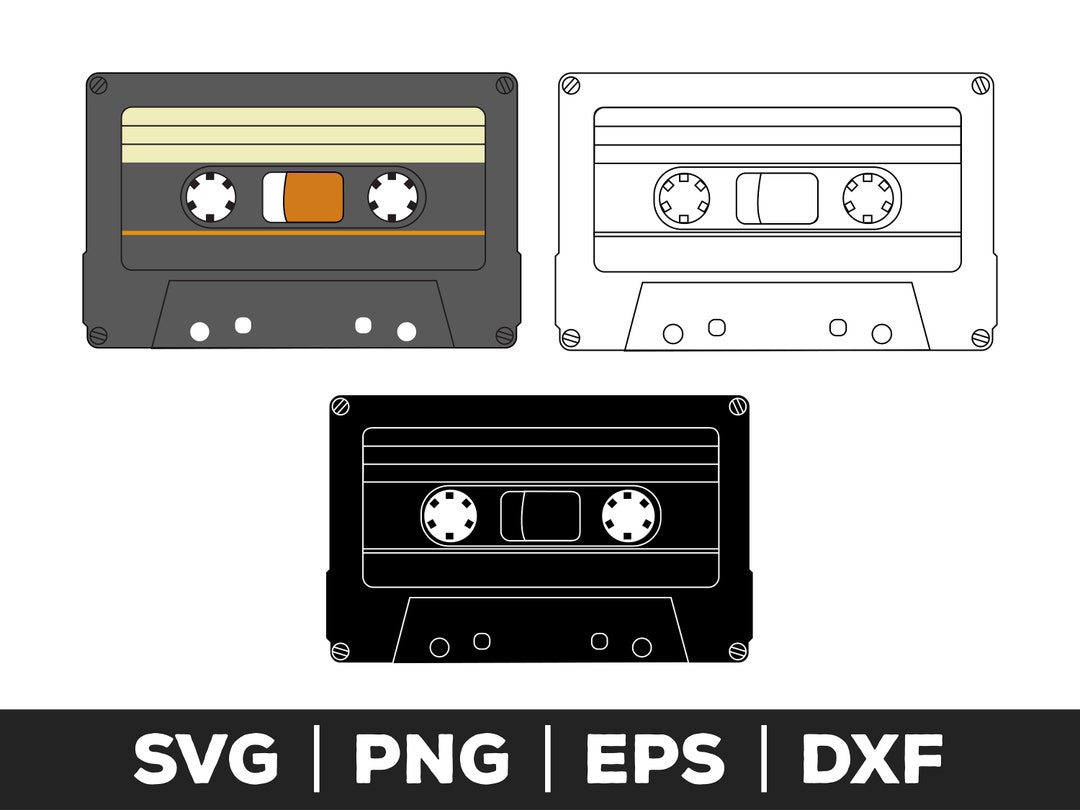 Cassette Tape Svg, Png, Eps, Cassette Tape Clipart, Cassette Tape Cut ...