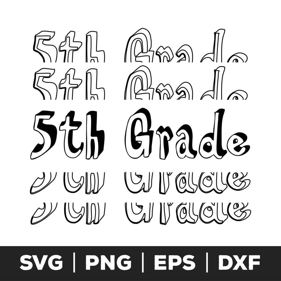 5th Grade SVG - School Year Clipart, Classroom Art, Teacher Gift Design ...