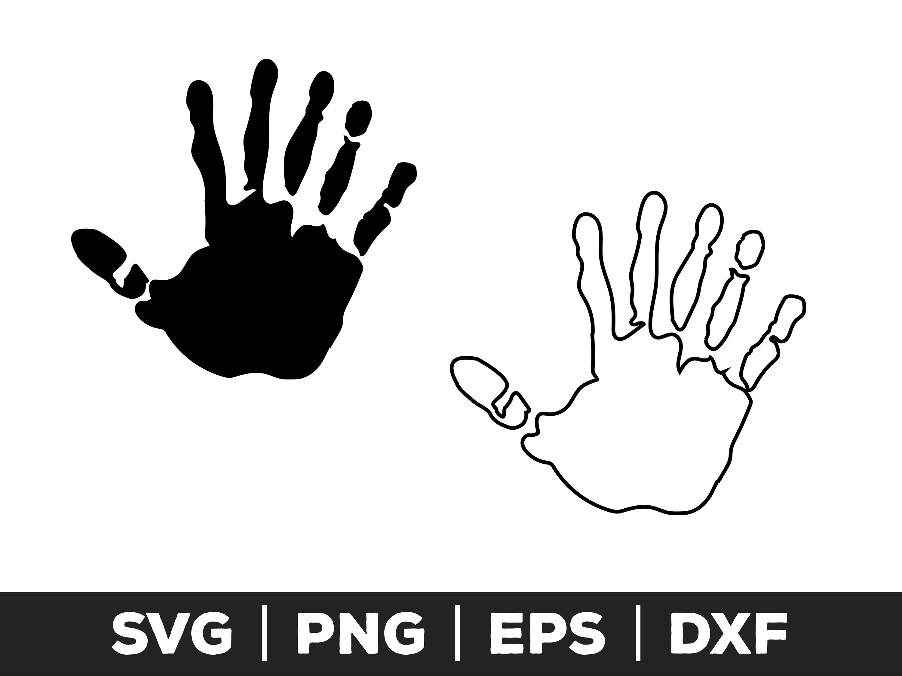 Handprint Svg File for Cricut and Silhouette, Kids Handprint Clipart ...