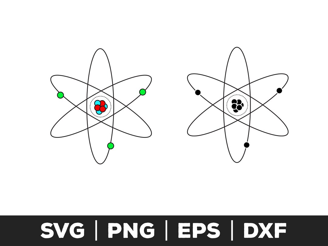 Atomic Svg File for Cricut and Silhouette, Science Clipart, Atom Svg ...