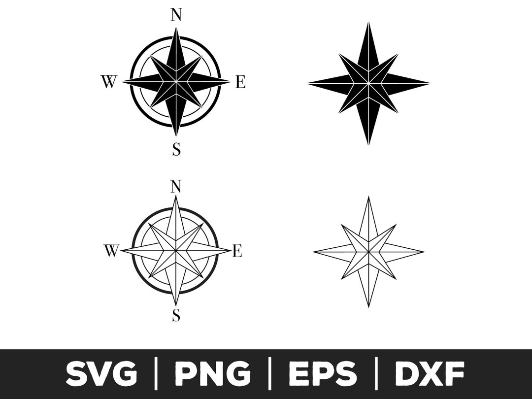 Compass Svg, Png, Eps, Dxf - Navigation Cut Files for Cricut and ...