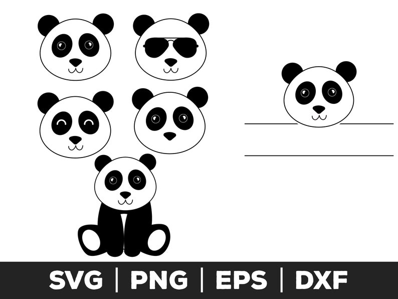 Panda Svg Panda Png Panda Eps Panda Cut Files for Cricut - Etsy