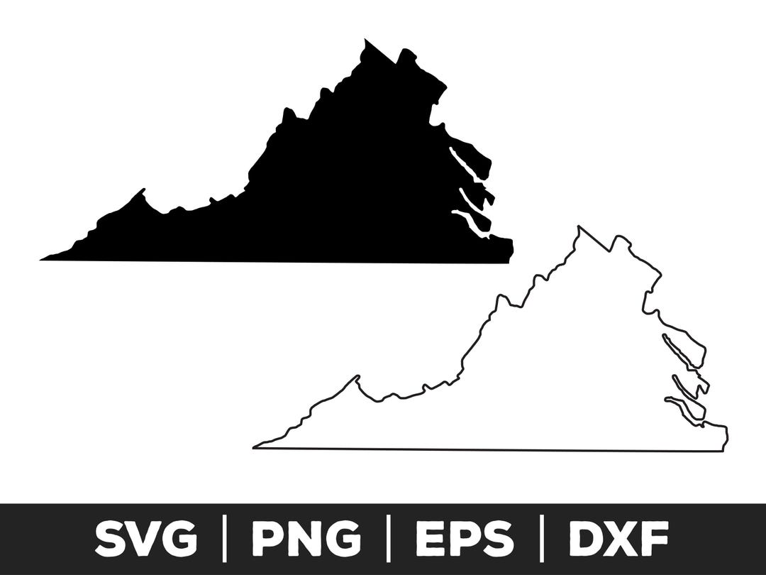 Virginia SVG, Png, Eps - State Silhouette Clipart, Local Pride Art, Map ...