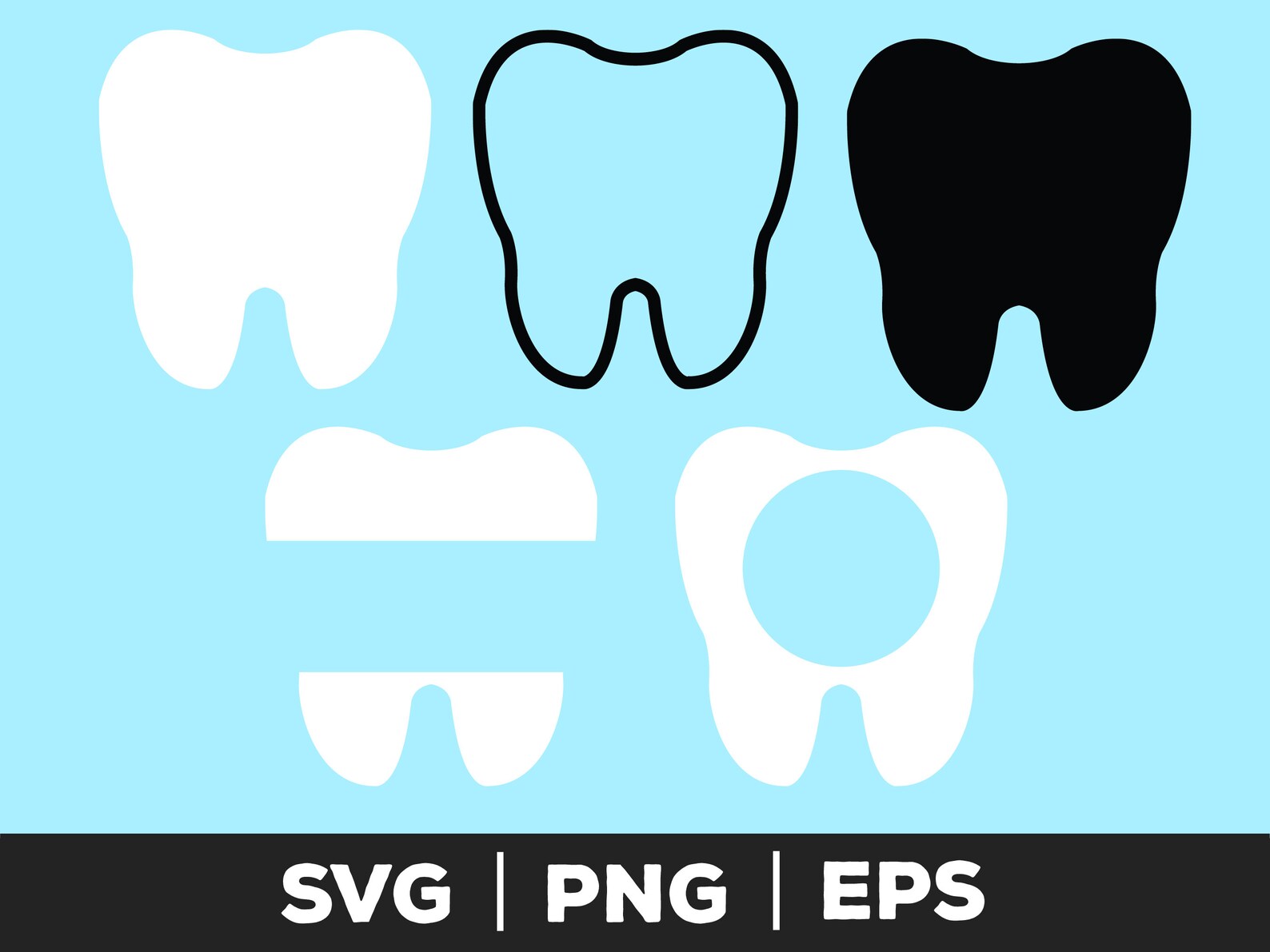 Tooth Svg, Png, Eps, Tooth Clipart, Tooth Cut File, Dental Svg, Teeth ...