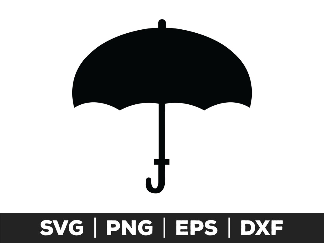Umbrella Silhouette SVG, Png, Eps - Rainy Day Clipart, Minimal Design ...