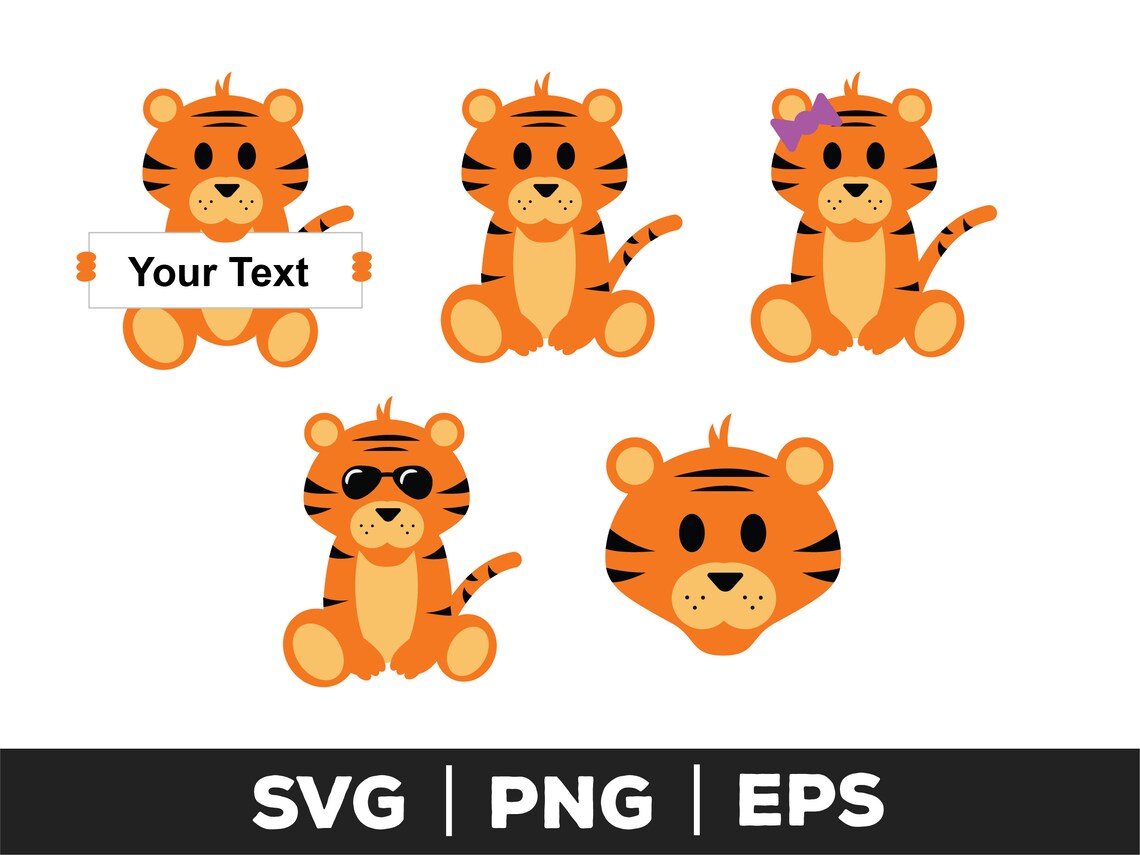 Cute Tiger Svg - Instant Download, Digital Download, Svg, Eps, Png ...