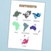 Printable Continents Poster Poster for Kids Learning Poster Printable ...