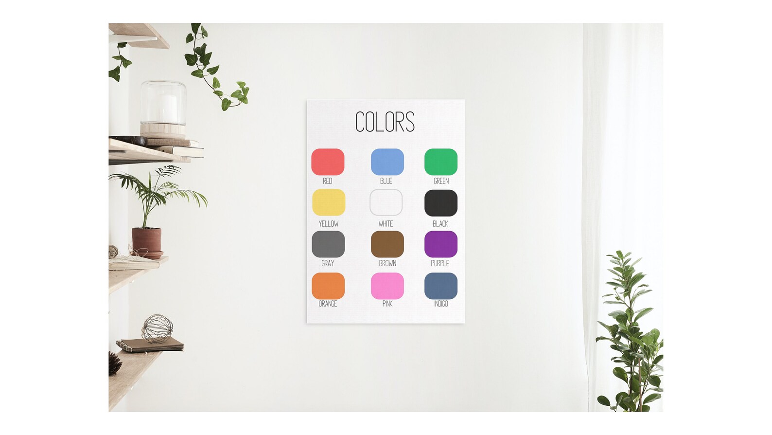 Color Name Poster, Montessori Playroom Prints, Preschool Homeschool ...