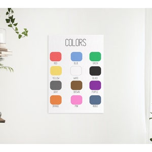 Color Name Poster, Montessori Playroom Prints, Preschool Homeschool ...