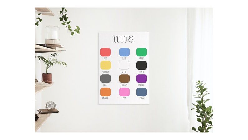 Color Name Poster, Montessori Playroom Prints, Preschool Homeschool ...