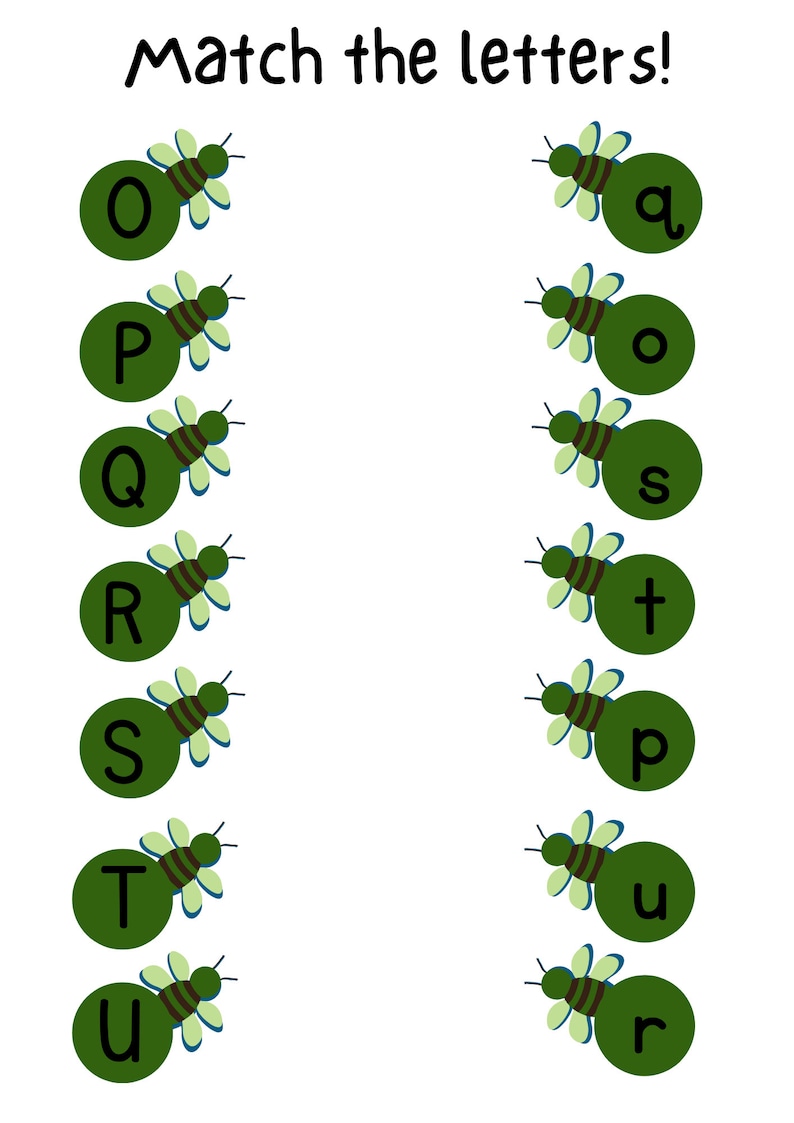Printable Match the Alphabet Worksheets for Preschool, Kindergarten ...
