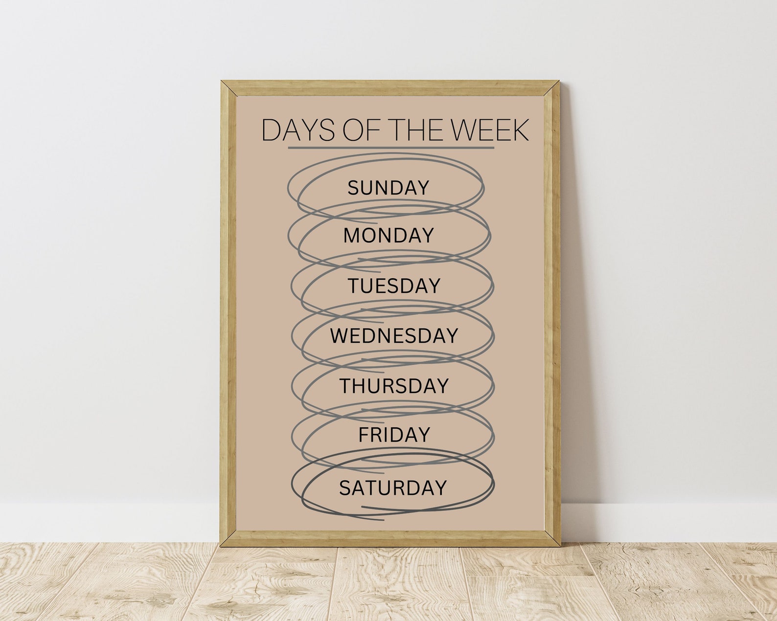 Printable Days of the Week Learning Poster, Classroom Toddler Learning ...