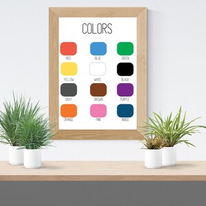 Color Name Poster, Montessori Playroom Prints, Preschool Homeschool ...