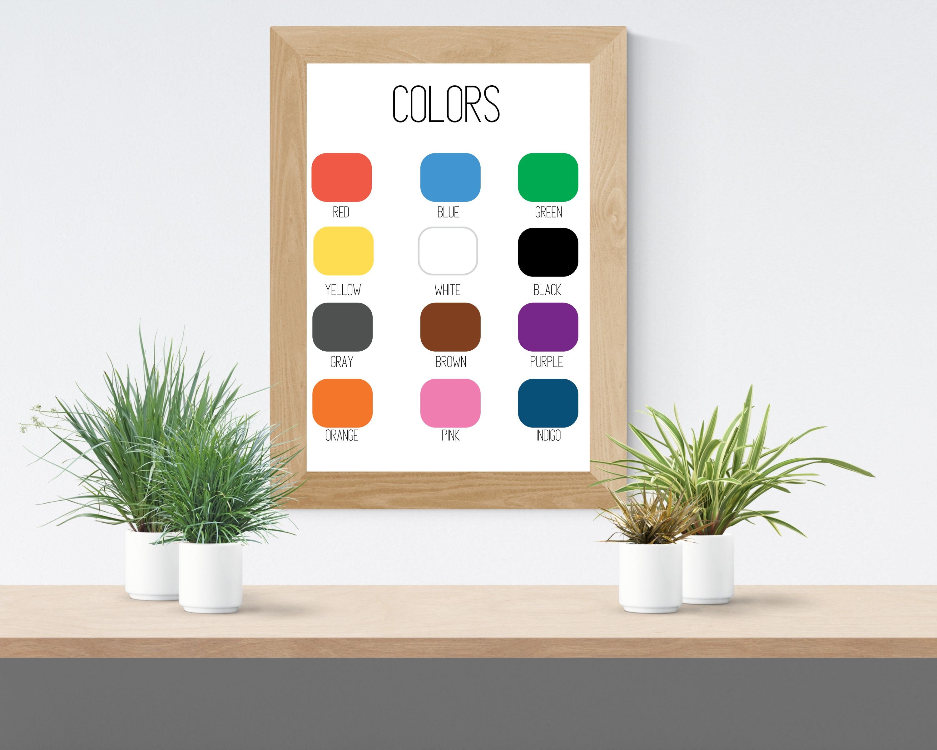 Color Name Poster, Montessori Playroom Prints, Preschool Homeschool ...