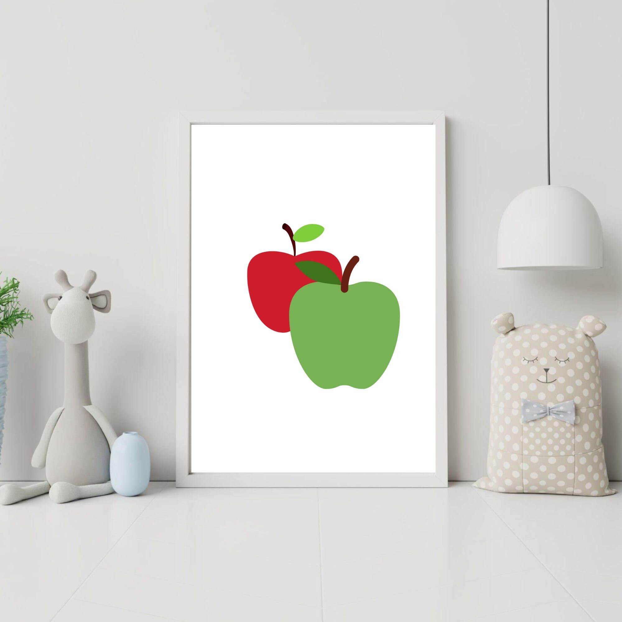 Apple Wall Art | Apple Printable | Fruit Wall Art | Nursery | Modern ...