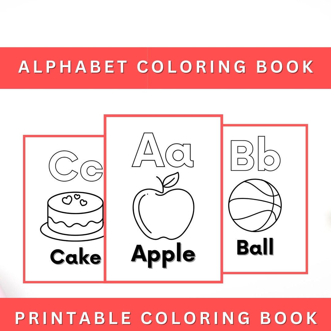 Alphabet Coloring Pages, 26 Pages Alphabet Coloring Book Printable for ...