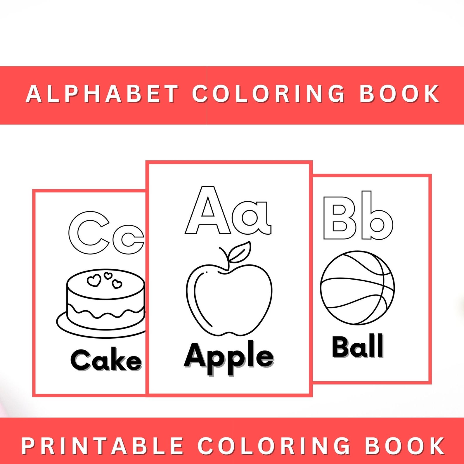 Alphabet Coloring Pages, 26 Pages Alphabet Coloring Book Printable for ...