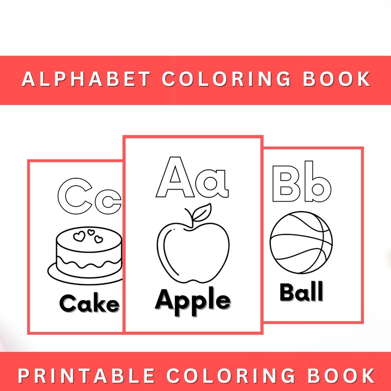 Alphabet Coloring Pages, 26 Pages Alphabet Coloring Book Printable for ...