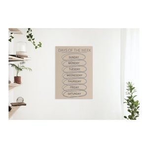 Printable Days of the Week Learning Poster, Classroom Toddler Learning ...