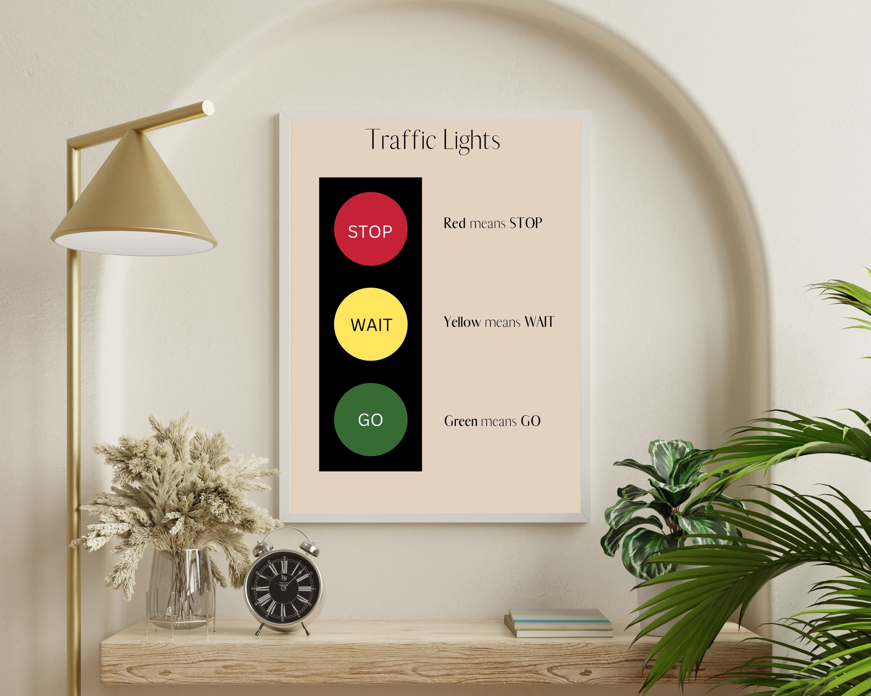 Printable Traffic Light Poster, Kids Learning Poster, Playroom ...