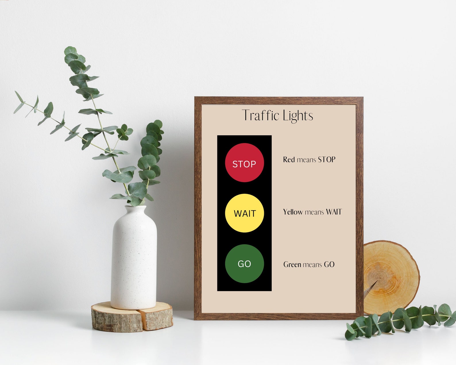 Printable Traffic Light Poster, Kids Learning Poster, Playroom ...