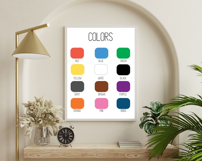 Color Name Poster Montessori Playroom Prints Preschool - Etsy