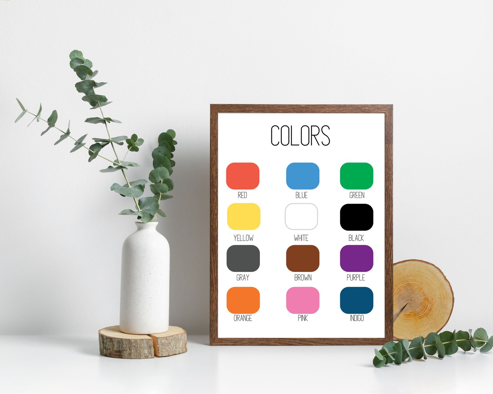 Color Name Poster, Montessori Playroom Prints, Preschool Homeschool ...