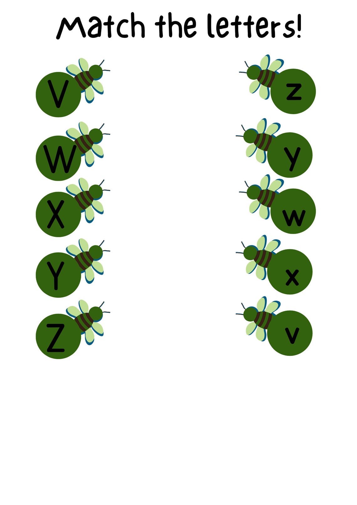 Printable Match the Alphabet Worksheets for Preschool, Kindergarten ...