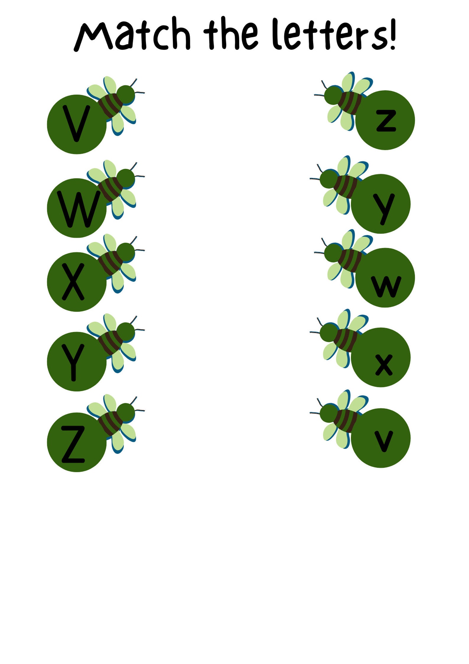 Printable Match the Alphabet Worksheets for Preschool, Kindergarten ...
