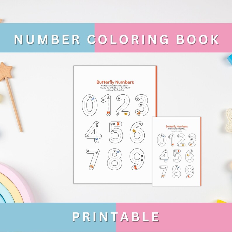 Number Tracing Coloring Book for Nursery Kids Kids Coloring - Etsy