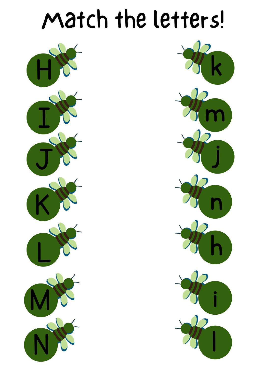Printable Match the Alphabet Worksheets for Preschool, Kindergarten ...