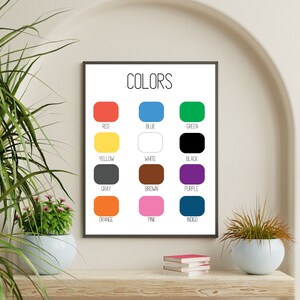 Color Name Poster, Montessori Playroom Prints, Preschool Homeschool ...