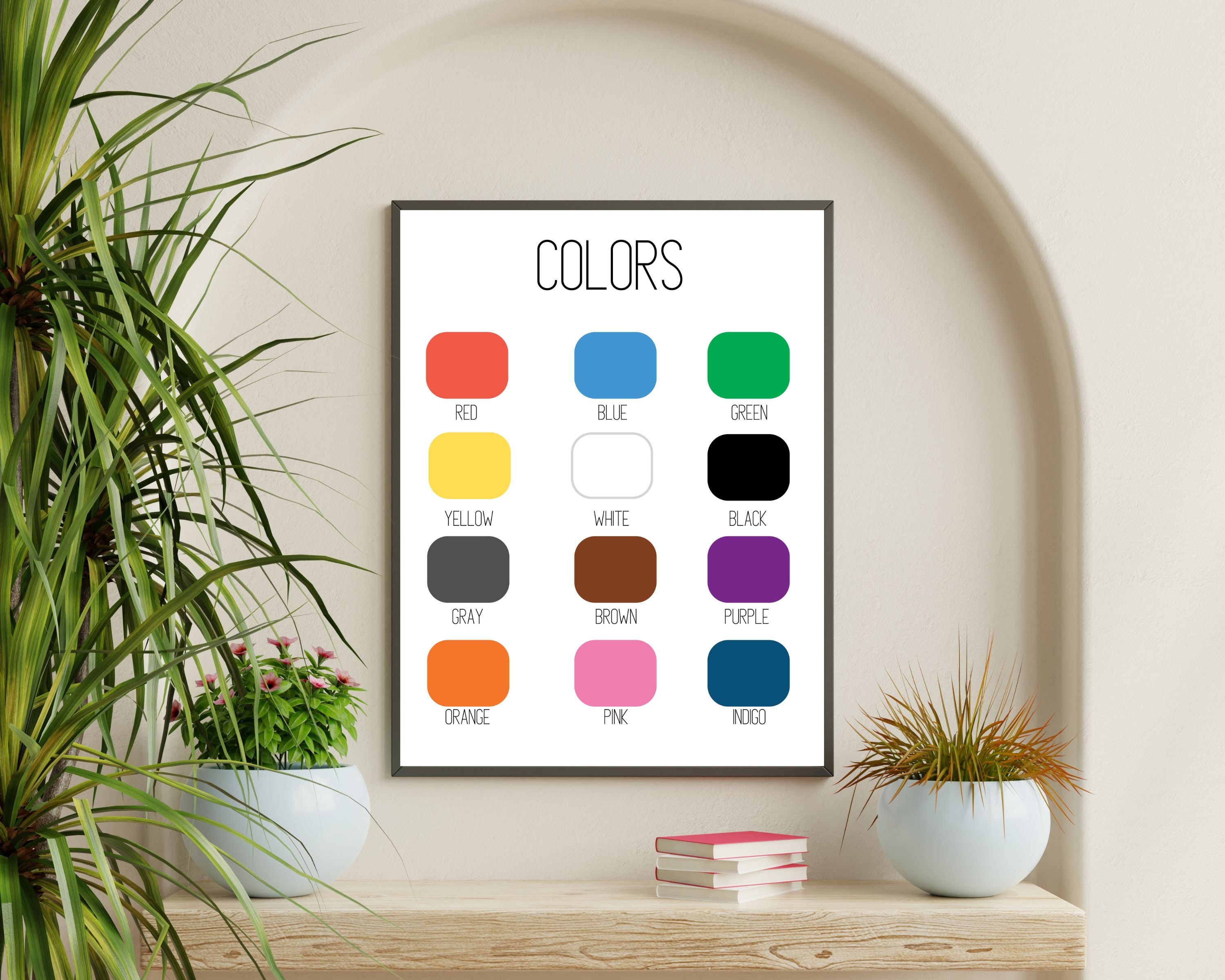 Color Name Poster, Montessori Playroom Prints, Preschool Homeschool ...