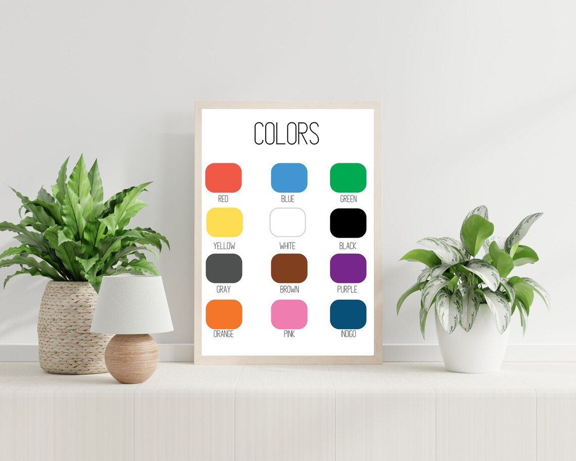 Color Name Poster Montessori Playroom Prints Preschool - Etsy