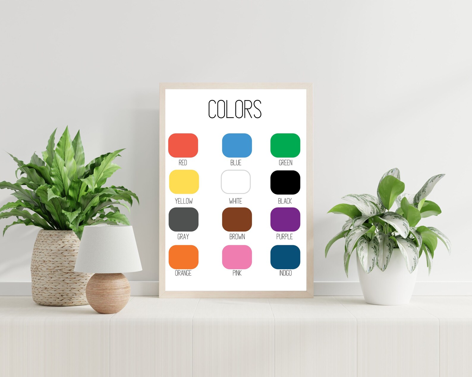 Color Name Poster, Montessori Playroom Prints, Preschool Homeschool ...