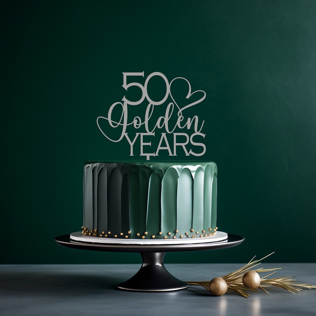 50 Golden Years Cake Topper - Custom Made - Acrylic or Wooden - Wedding ...