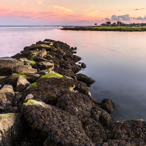 Sunset Over the Long Island Sound, Stamford, CT, New England ...