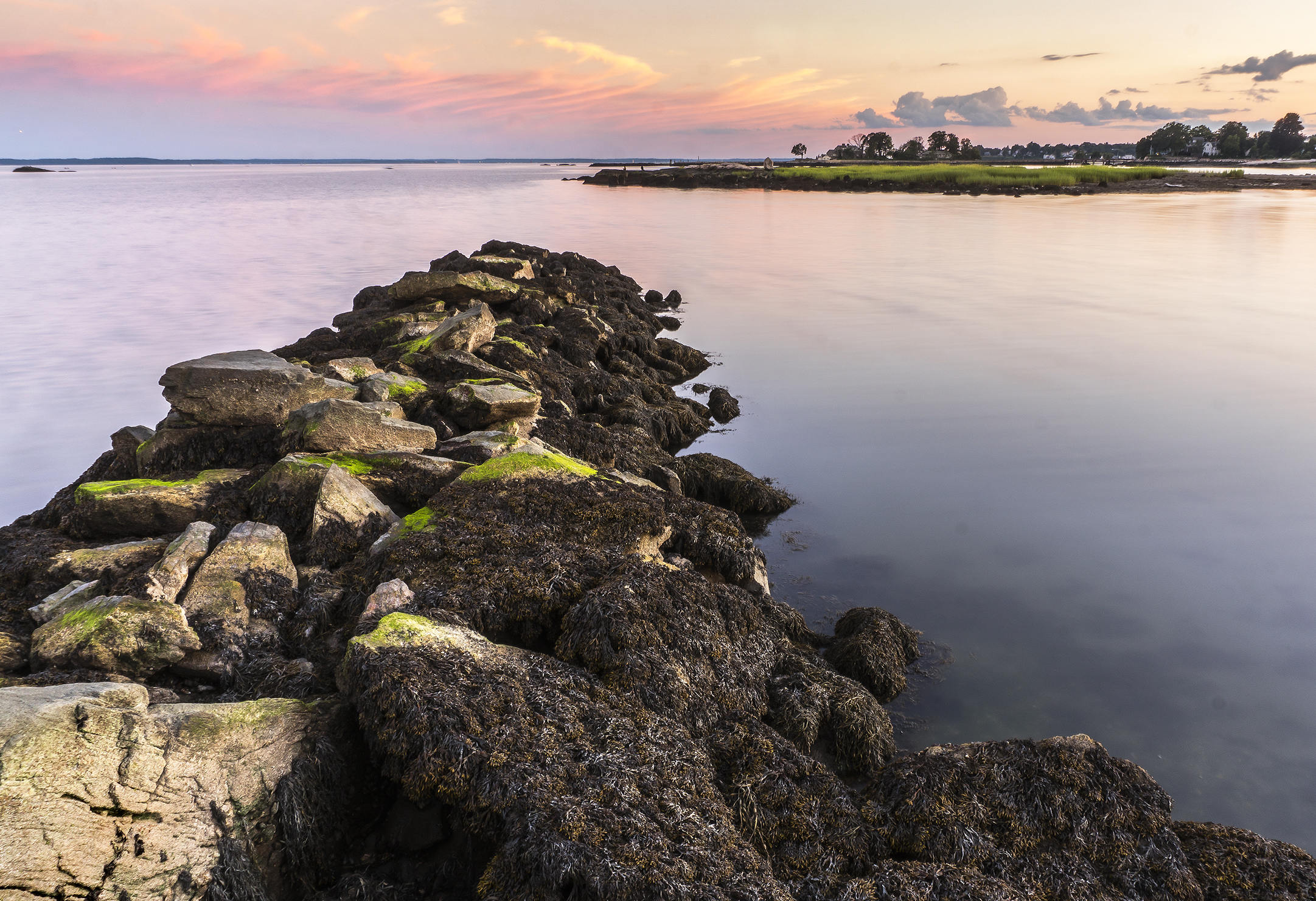 Sunset Over the Long Island Sound, Stamford, CT, New England ...