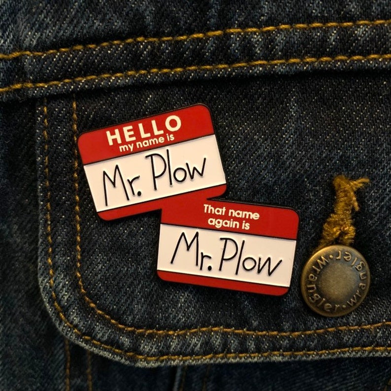 Mr. Plow the Simpsons Name Tag Enamel Pin | Etsy